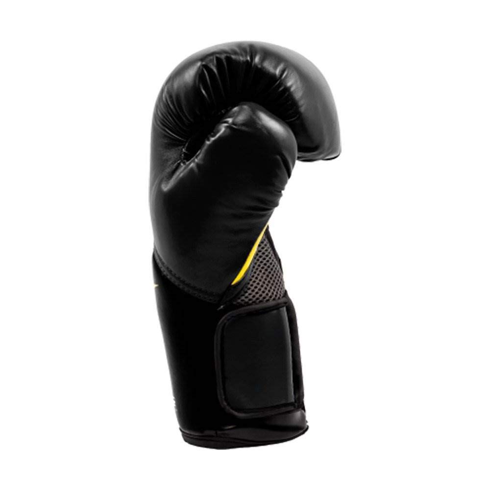 Everlast Black Elite Pro Style Training Boxing Gloves 12 Ounce and 120 Inch Hand Wraps (3 Pack)