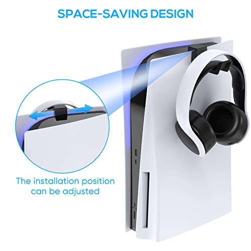 Klipdasse Headset Stand for PS5 Console, Headset Holder for Playstation 5 Accessories PS5 Stand Accessories,Black
