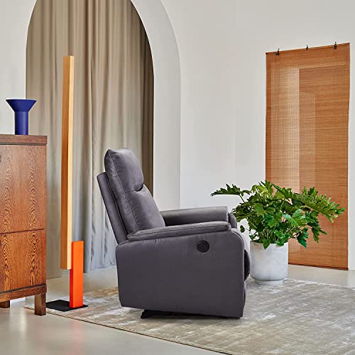 FANYHOME Electric Power USB,Fabric Single Sofa, Home Theater Seating with Recliner Function,Ergonomic Lounge Chair for Small Room 35.4" D x 30" W x 39.8" H, Grey