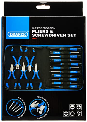 Draper 48958 16-Piece Precision Pliers and Screwdriver Set