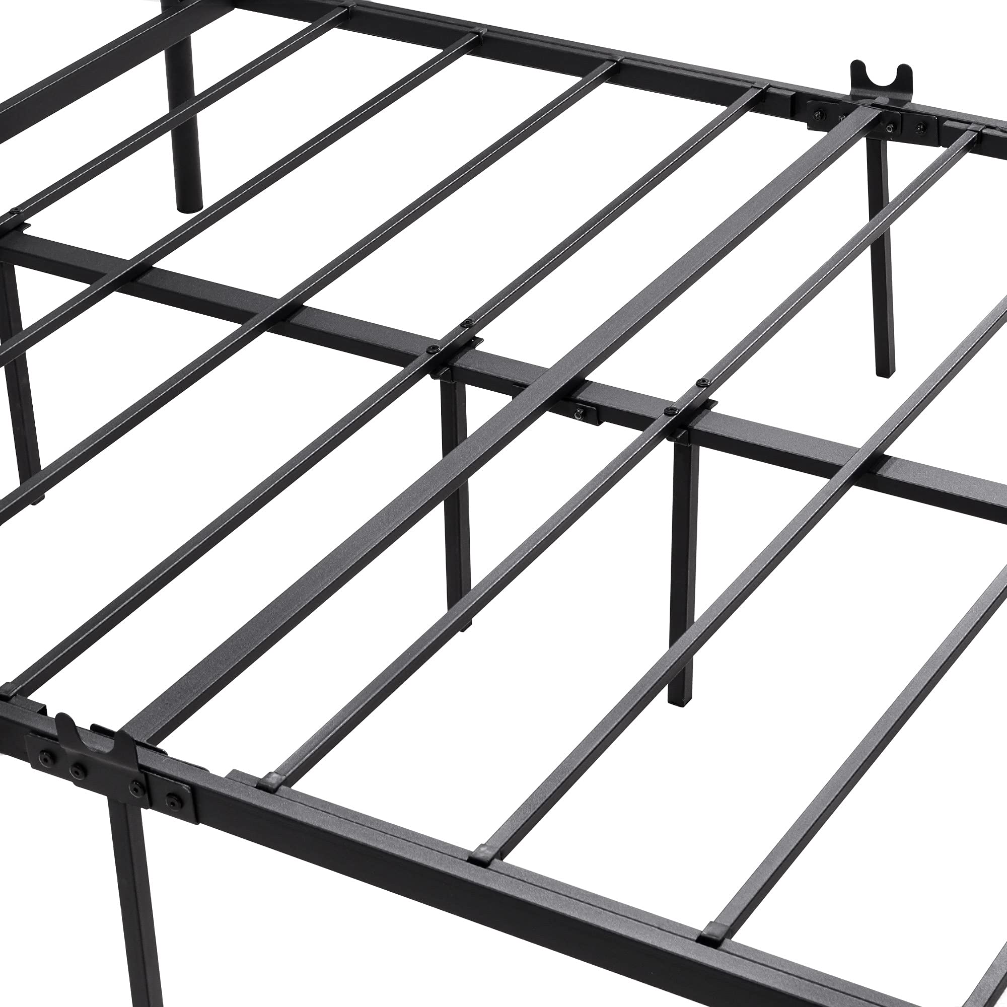 FANYHOME Twin Size Classic Metal Platform Bed Frame Mattress Foundation with Victorian Style Iron-Art Headboard/Footboard/Under Bed Storage/No Box Spring Needed/Black
