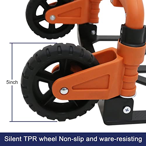 Folding Hand Truck and Dolly,132 lb Capacity Aluminum Portable Cart with Telescoping Handle for Indoor Outdoor Orange FW-90S-Orange-2 FW-90S-Orange-2