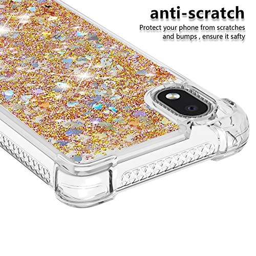 Phone Case Cover Glitter Case Compatible with Samsung Galaxy A01 Core Case Compatible with Women Girls Girly Sparkle Liquid Luxury Floating Quicksand Transparent Soft TPU Phone Case Bags Sleeves (Col