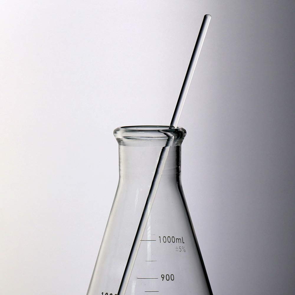 ULAB Scientific Narrow-Mouth Glass Erlenmeyer Flask Set, 34oz 1000ml, 3.3 Borosilicate with Printed Graduation, Pack of 2, UEF1027