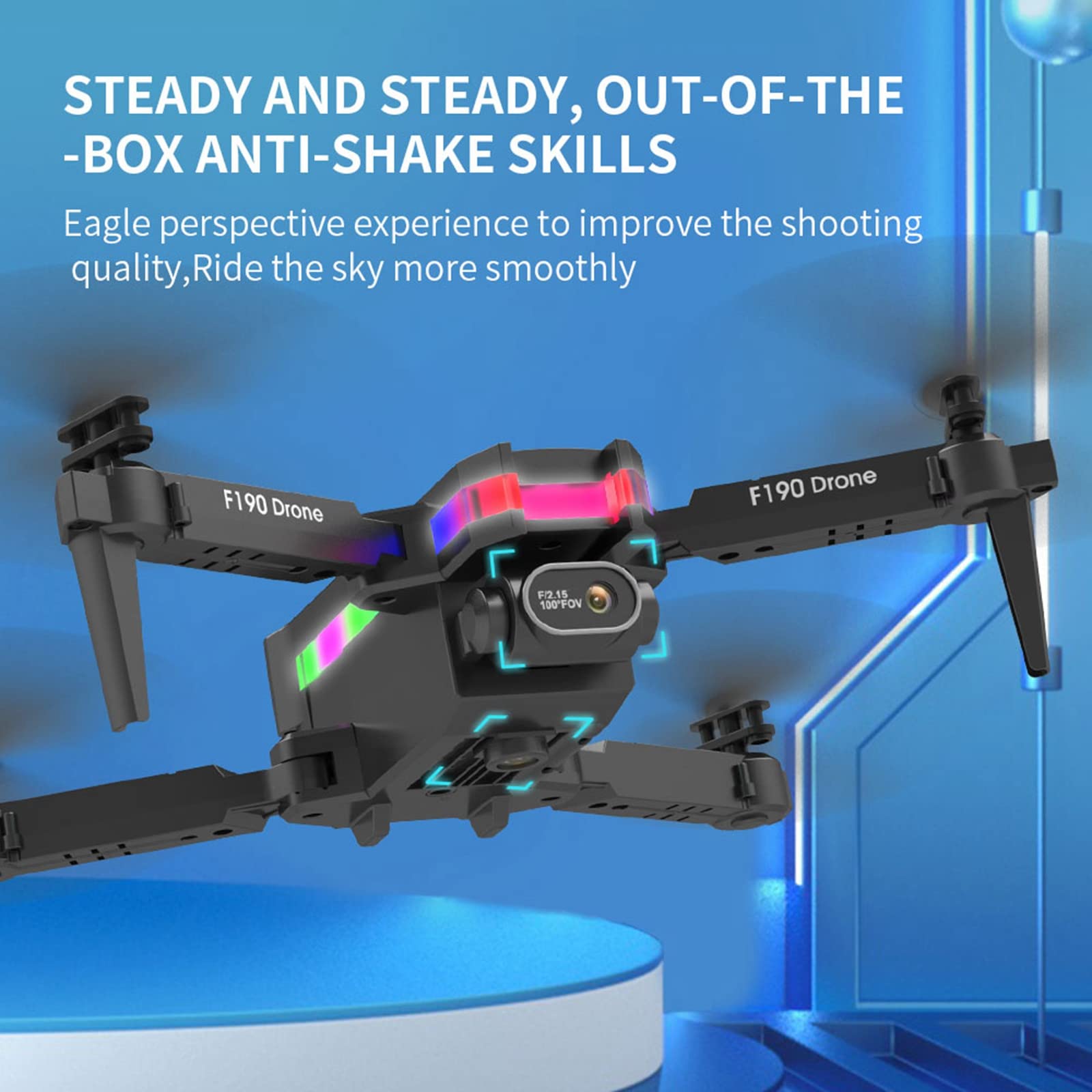 Dual 4K HD FPV Camera Foldable Remote Control Drone for Adults Beginners Kids - 2.4G WiFi Speed Adjustment Altitude Hold Headless Mode One Key Start Speed Mini RC Quadcopter Toys (Black)