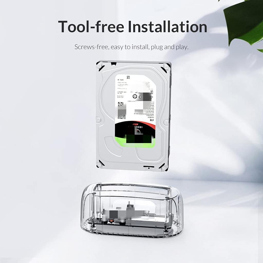 LHLLHL 3.5 Inch USB to SATA Transparent HDD Docking Station USB3.0 5Gbps with 12V Power Adapter