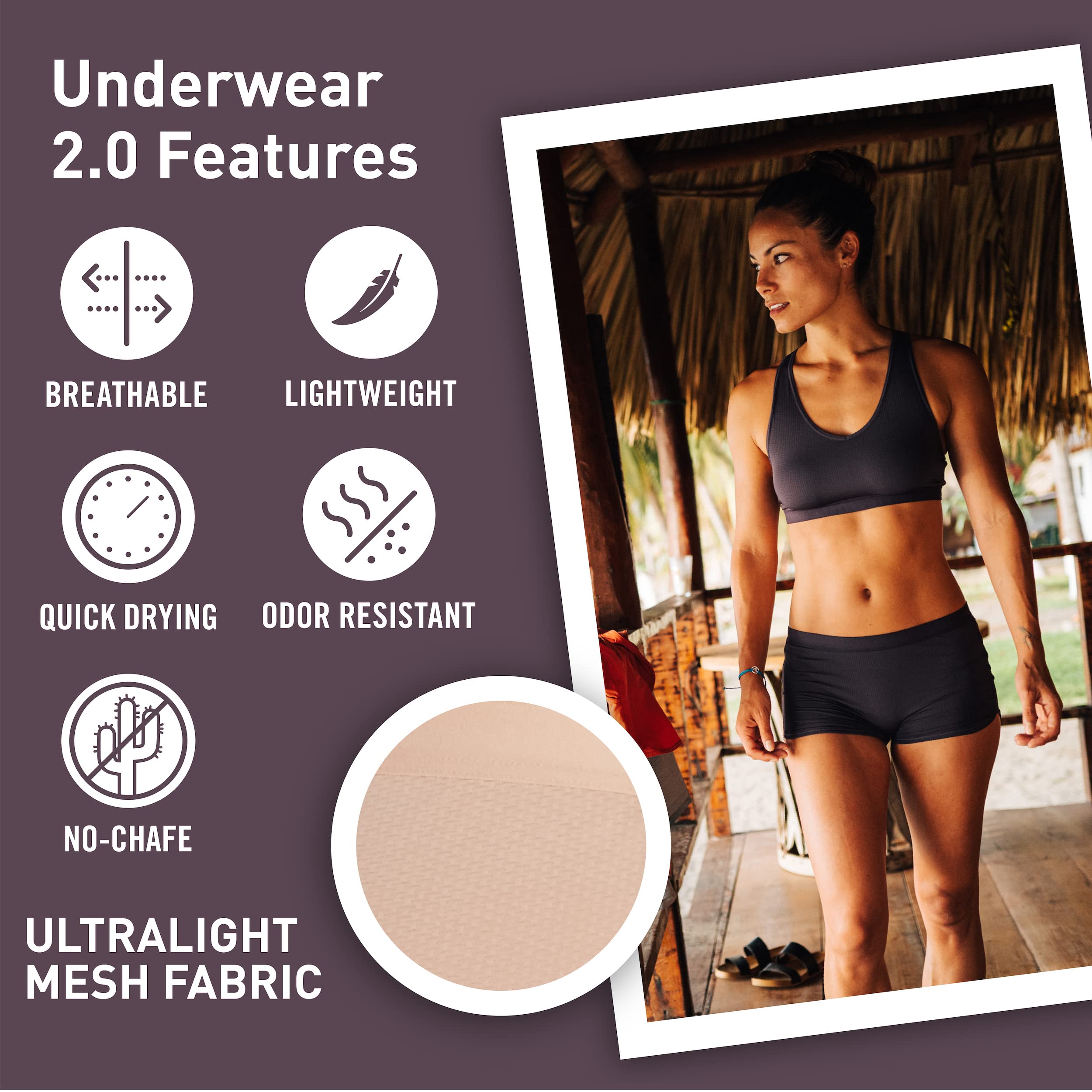 ExOfficio Women's W GNG Sport 2.0 Boy Short bg, Buff, Medium