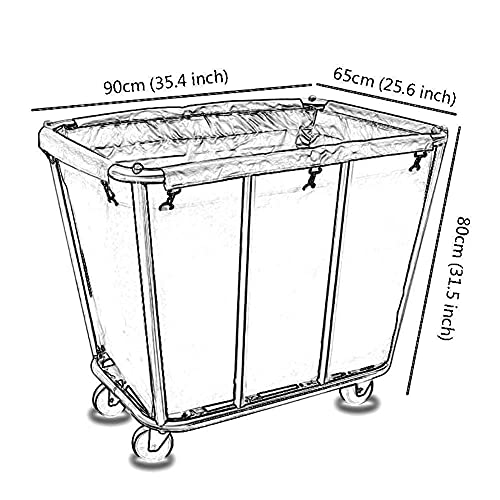 PHULJHADI Large Stainless Steel Trolley with Wheels - Heavy Duty Rolling Laundry Cart for Industrial,Home,Rolling Laundry Basket/Blue