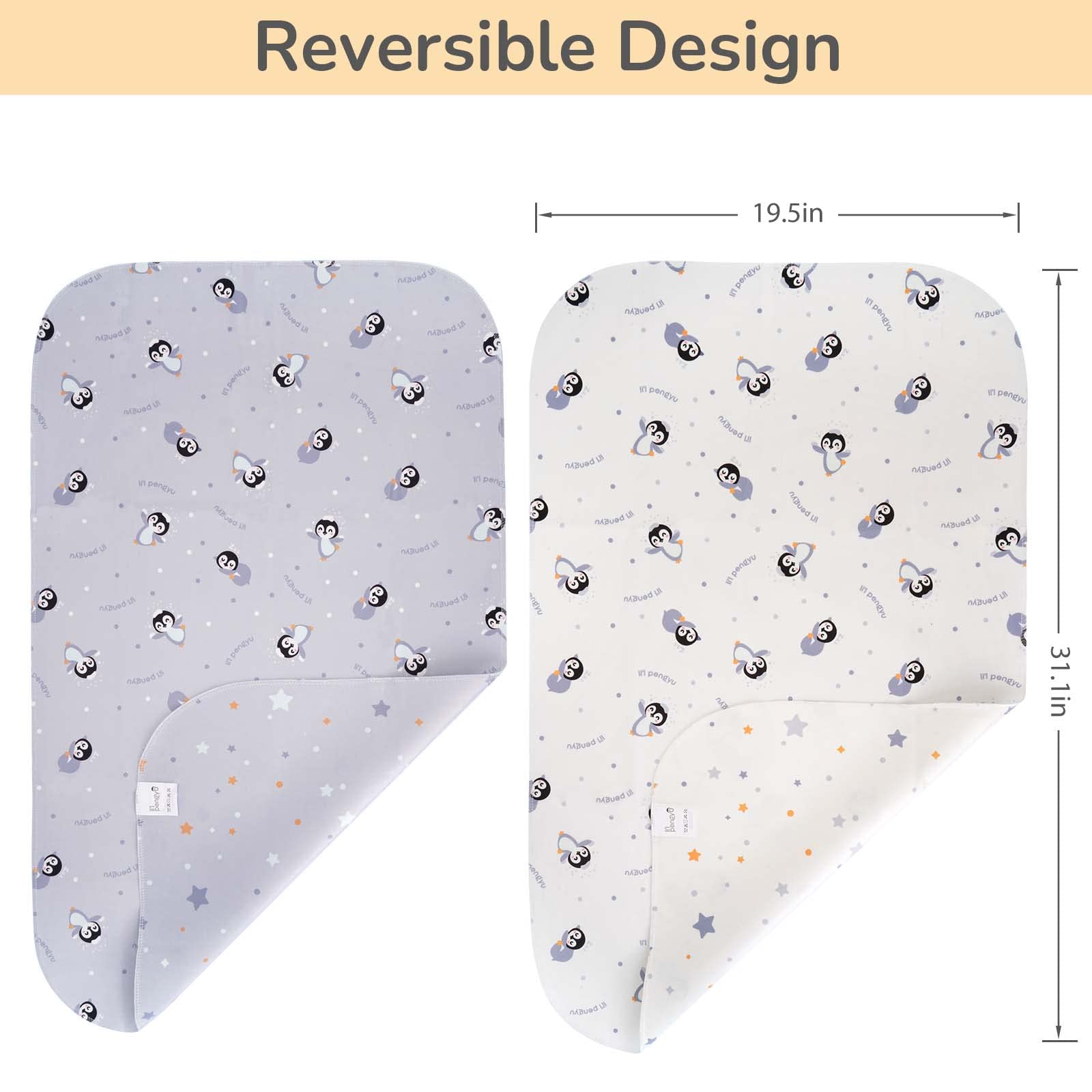 Li'l Pengyu Bedtime Bliss Foldable Bassinet, Comfy Mattress Pad Bassinet Sheet (2 Per Pack)