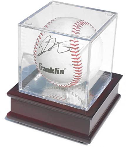 DisplayGifts Baseball Display Case Stand Holder- UV Protection, Cherry Finish Stand
