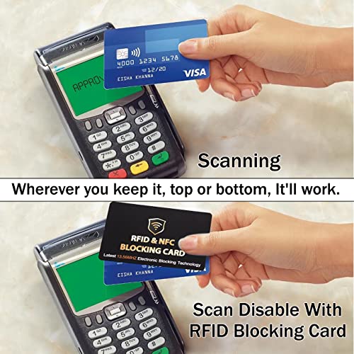 SAITECH IT 5 Pack RFID Blocking Card, One Card Protects Entire Wallet Purse, NFC Contactless Bank Debit Credit Card Protector ID ATM Guard Card Blockerā(Black)