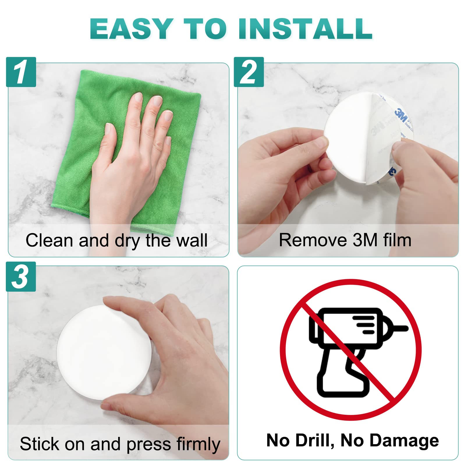 Door Stopper Wall Protector 4 PCS 3.15", Larger Silicone Door Handle Bumper, Wall Protectors with Self Adhesive Sticker for Protecting Wall