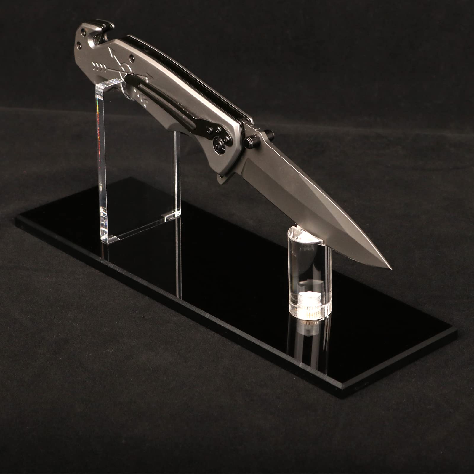 knife stand,single knife holder, acrylic knife display stand, collectible knife display stand, knife collection display stand, for single knife hut home decoration (Black 1 pack)