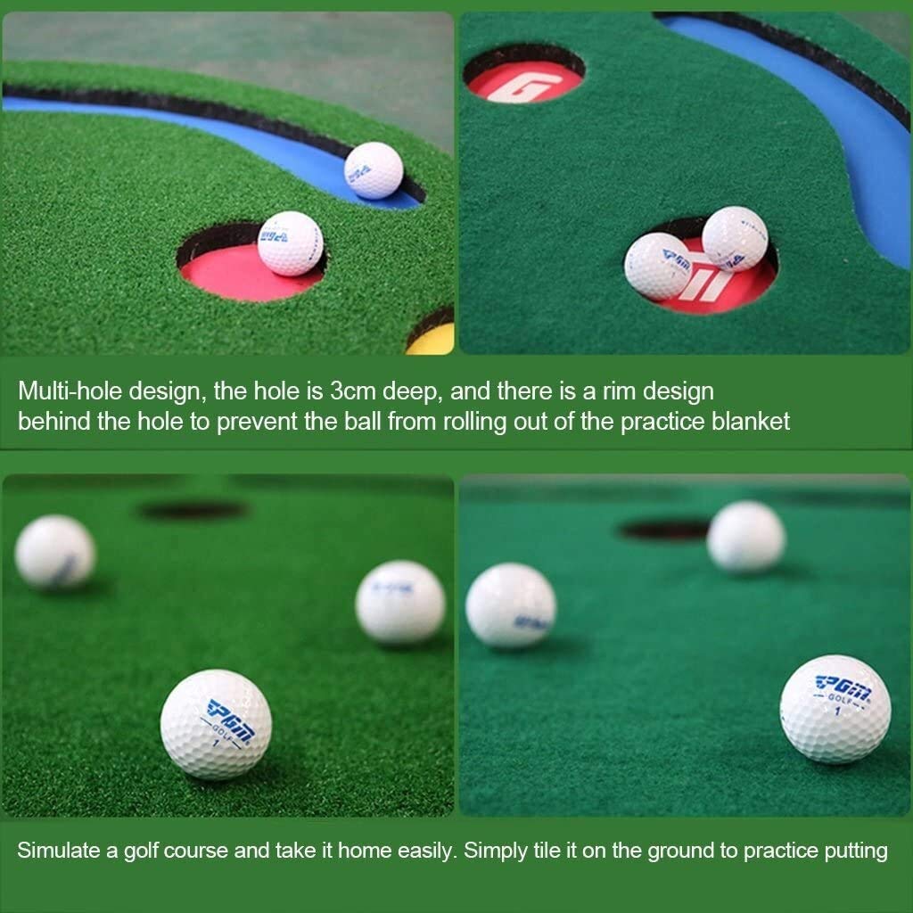 Golf Putter Mat Golf Training Equipment Family Golf Putting Mat Indoor Putting Trainer Set Garden Mini Green Office Golf Practice Mat