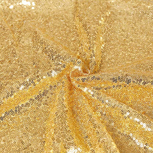 KNGKILQN Gold Sequin Backdrop Curtain - 2 Panels 2.2x8FT Gold Glitter Backdrop Party Photo Sequin Curtains Wedding Brithday Christmas Sparkle Photography Background