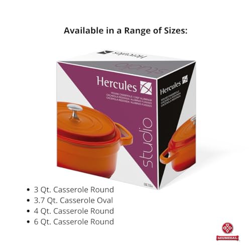 Hercules PA9000-26L Oval Casserole Dutch Oven 3 qts Cast Aluminum with Induction Stove Plate