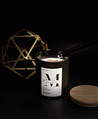 Marvalluxe Nonchalant All Natural Soy Wax, Wood Burning Wick, Scented Candle, Stress Relief Amoratherapy 9.5oz 30 Plus Hours Burn Time Elegant Packaging
