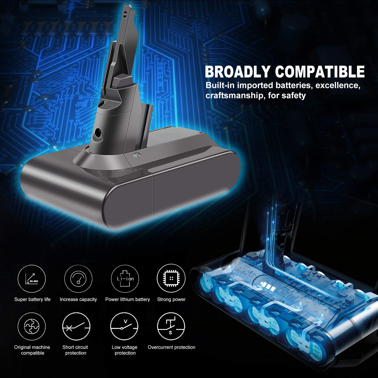 Fancy Buying CO. Upgraded 4600mAh Replacement Battery for Dyson V7 Animal V7 HEPA V7 Motorhead Pro V7 Trigger V7 Car+Boat V7 Absolute V7 HEPA V7 Handheld Vacuum Cleaners Cordless