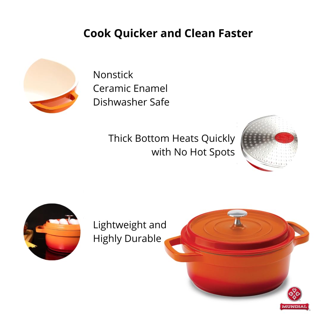 Hercules PA9000-31L Oval Casserole Dutch Oven 6 qts Cast Aluminum with Induction Stove Plate
