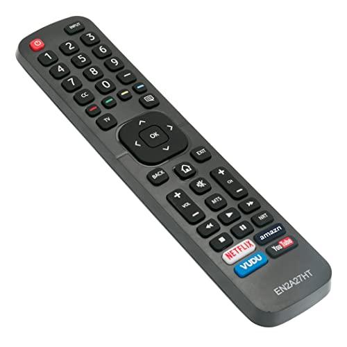 EN2A27HT Replace Remote fit for Hisense Smart TV 30H5D 40H5D 43H5D 50H5D 43H6D 50H6D 55H6D 65H6D 49H6E 43H7D 50H7D 55H7D 43H8C 55H8C 60H8C 43H620D 50H620D 55H620D 43H620D 50H620D 55H620D 50DU6070
