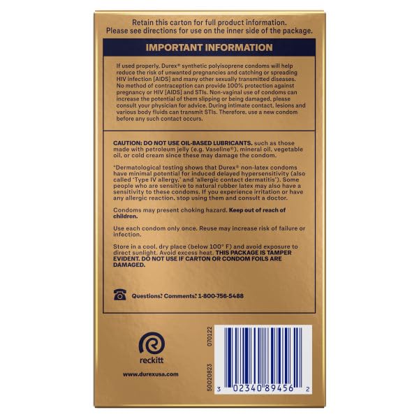 Durex Avanti Bare Real Feel Condoms, Non Latex Lubricated Condoms for Men with Natural Skin on Skin Feeling, FSA & HSA Eligible, 10 Count (Pack of 3)