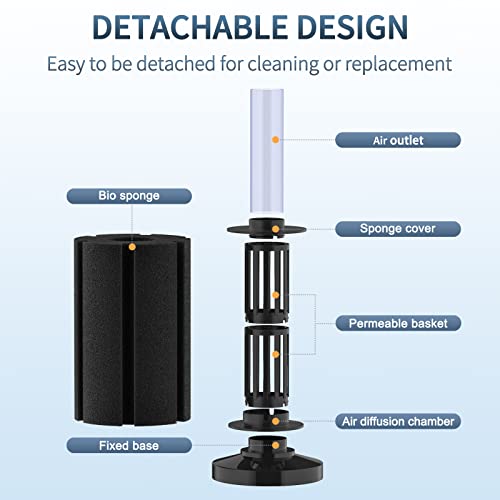 Pawfly Aquarium Bio Sponge Filter Quiet Betta Fry Shrimp and Small Fish Foam Filter for Fish Tanks up to 20 Gallons