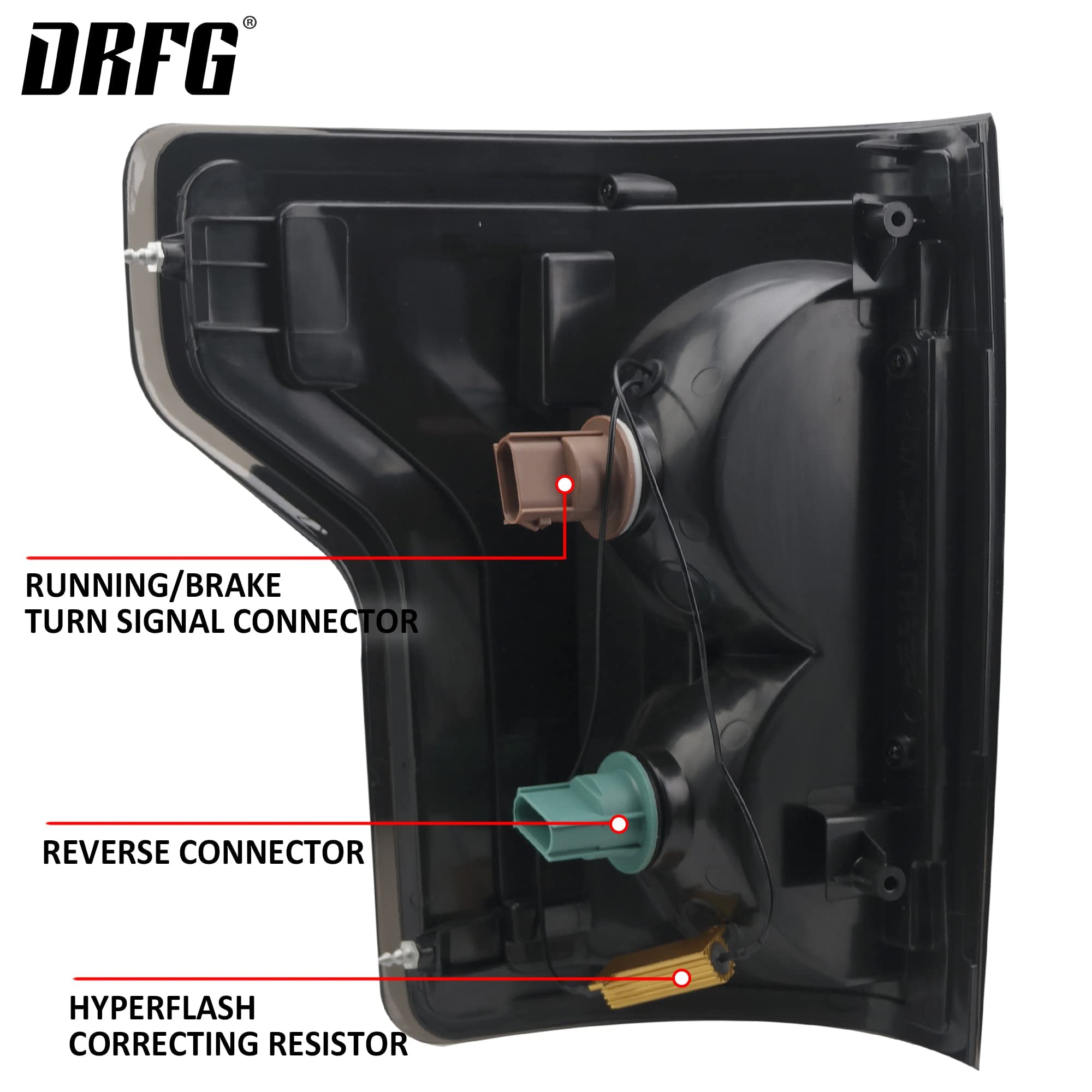 DRFG Replacement for F150 Tail Light 2015-2017 LED Tail Light Lamp for Ford Smoke lens Taillight Assembly Passenger and Driver Side