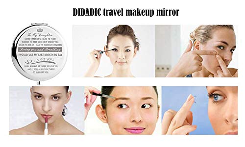 DIDADIC Daughter Gifts from Mom, Graduation Gifts for Her, Mothers Day Present for Daughter, Engraved Pocket Mirror