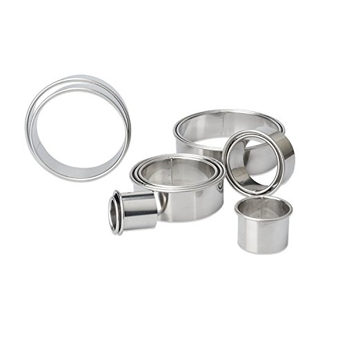 Homy Feel Round Cookie Biscuit Cutter Set 12 Circle Pastry Donut Doughnut Cutter Set Round Cookie Cutters Circle Baking Metal Ring Molds