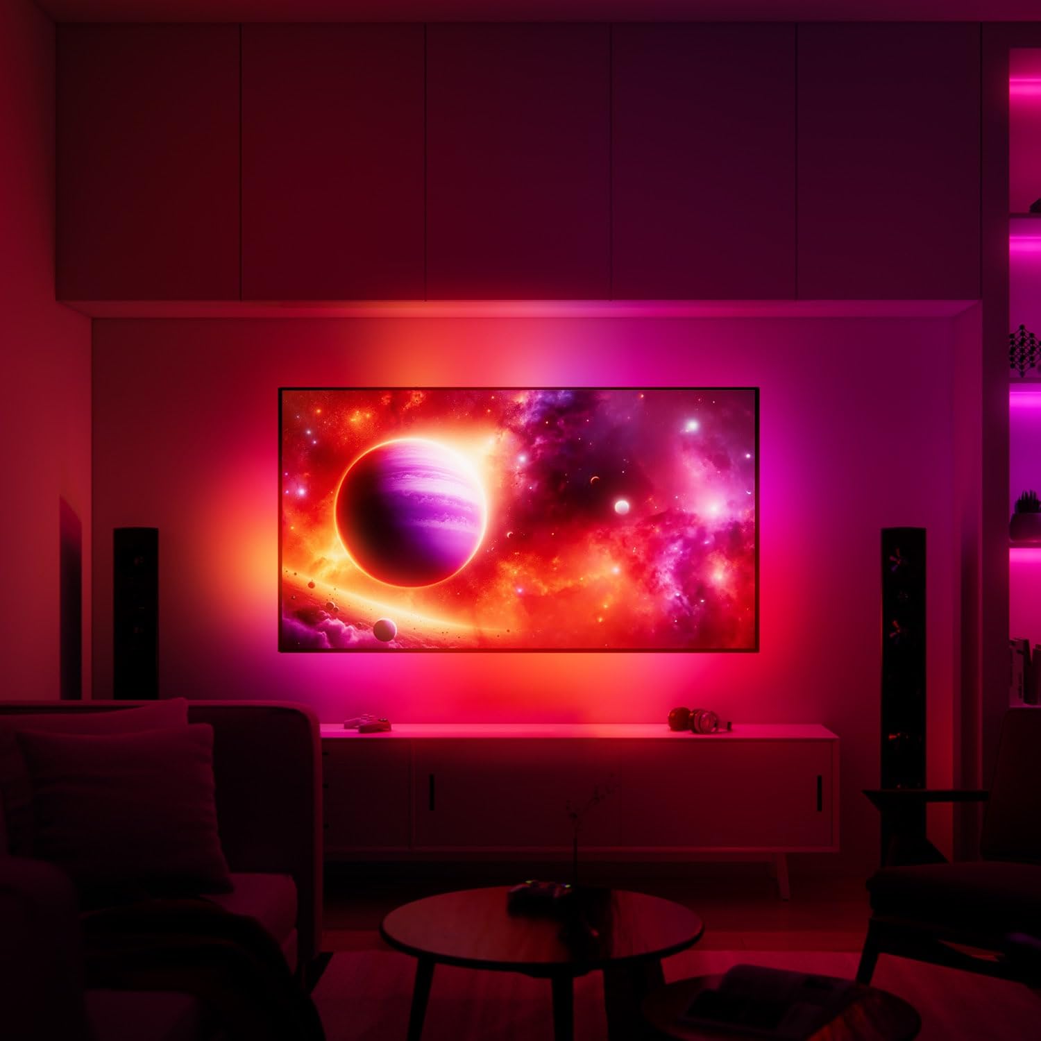 Fancy Sync Box Ambient TV Backlighting Syncing Box HDMI 2.0 All TV Sizes Fancyleds (44" to 55")