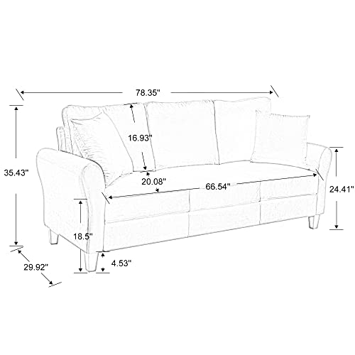 Modern Velvet Couch with 2 Pillow Plus A Classic Wooden Workbench