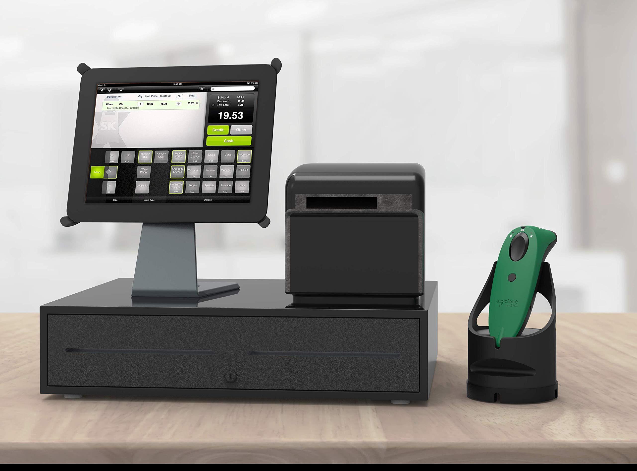 SOCKET Scan S740, Universal Barcode Scanner, Green & Black Dock (CX3446-1909)