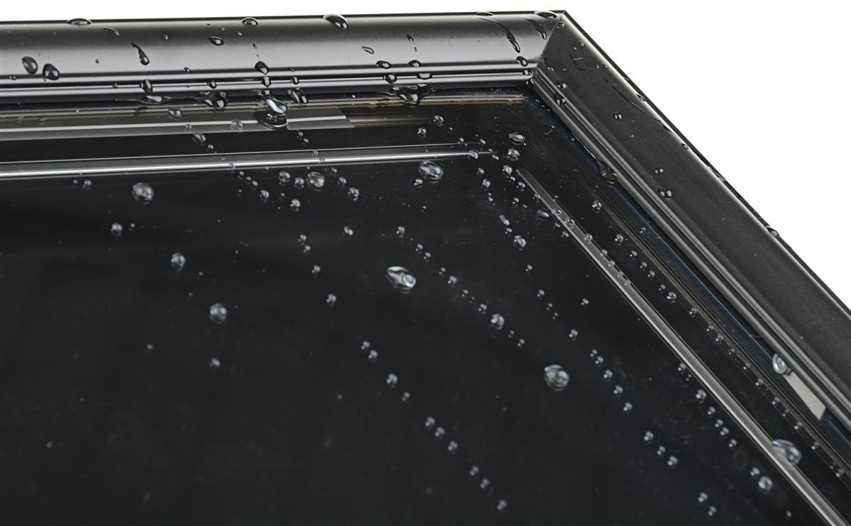 Displays2go Magnetic Menu Display Stand, Waterproof, UV Inhibitor Lens, Wheels, Black (ODMAG598BK)