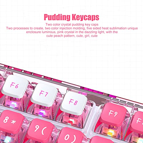Mechanical Keyboard, 80 Keys Bluetooth 2.4Ghz Wireless Wired Mechanical Gaming Keyboard, with RGB Backlight, 2 Layer Keycaps, for Windows, for OS X, for Android