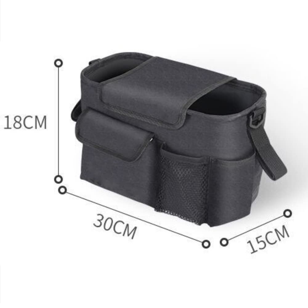 KONNICHIWABABY Baby Stroller Organizer, Adjustable Shoulder Strap, Large Capacity for Baby Essentials, Compact Design Fits Any Strollers(Black), for Carrying Diaper, iPhone, Toys & Snacks