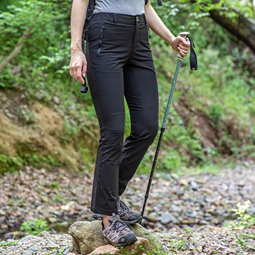 FREE SOLDIER Women's Hiking Pants Outdoor Quick Dry Lightweight Stretch Pants UPF 50+ Water Resistant Cargo Pants (Black 8)