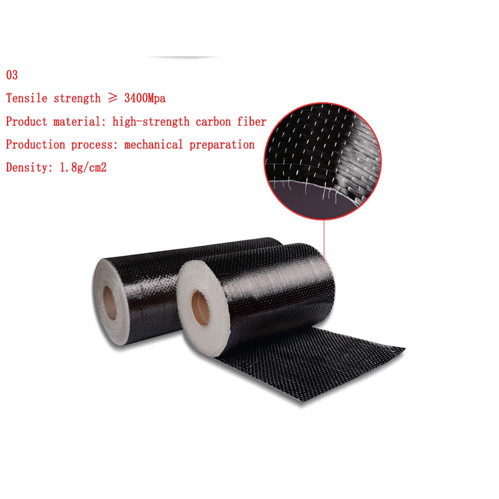 SOFIALXC Full Carbon Fiber Fabrics Cloth Wrap Sheet 200g/m2 10cm Width,Long,1000cm