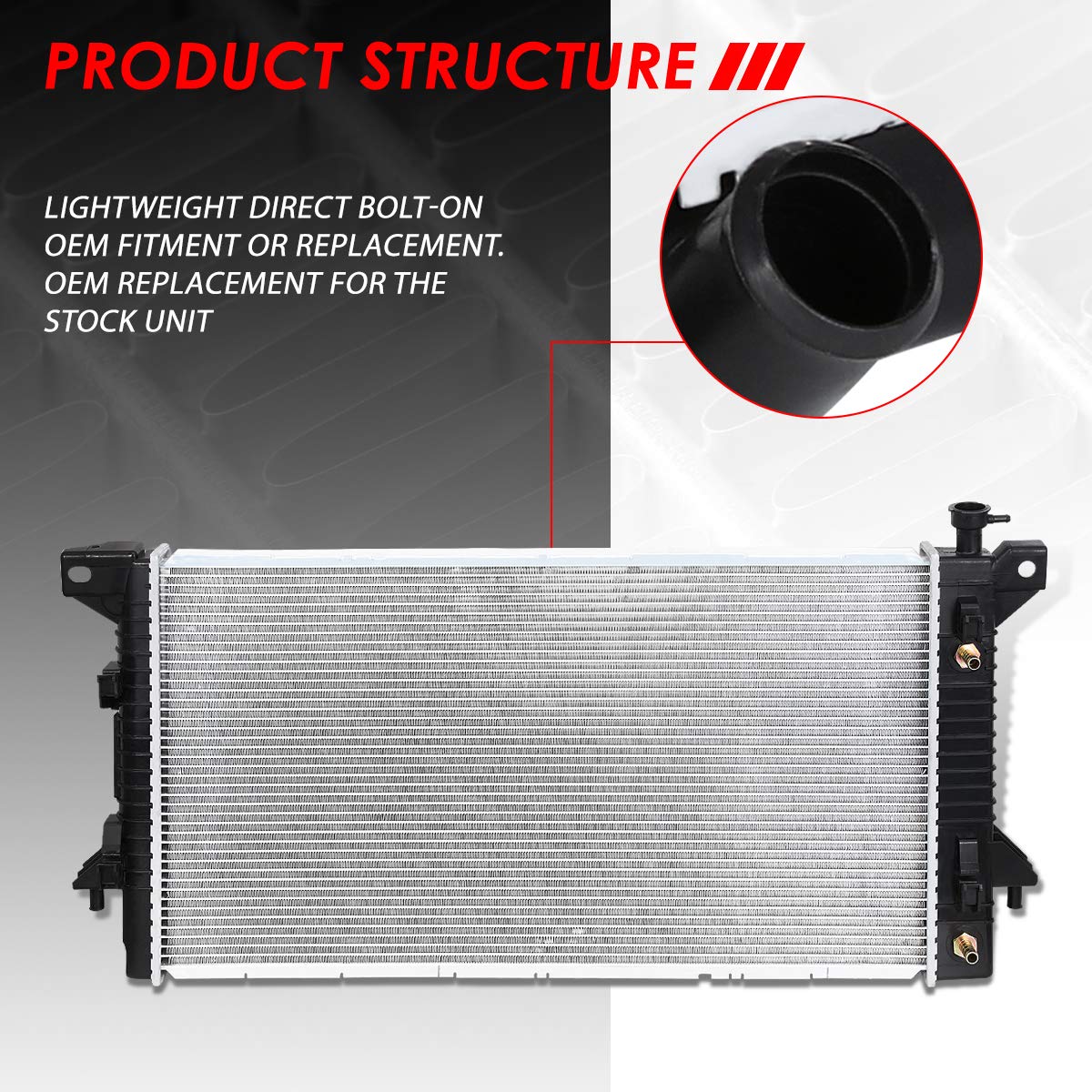DPI 13099 Factory Style 1-Row Cooling Radiator Compatible with Ford F-150 Expedition Lincoln Navigator 4.6L 5.4L 6.2L AT 2009-2014, Aluminum Core