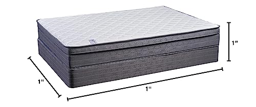 Treaton 10-Inch Plush Foam Encased Hybrid Eurotop Innerspring Mattress and 4" Wood Low Profile Boxspring/Foundation Set, Full XL