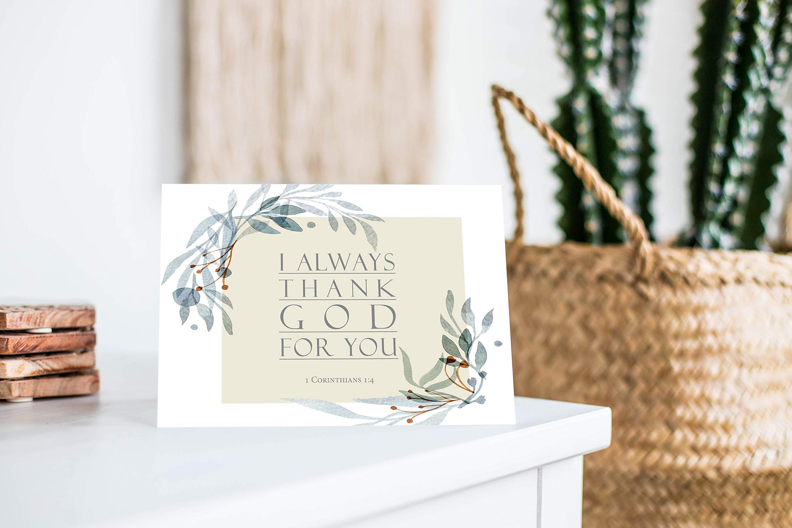 Thank You Inspirational Greeting Cards with Scripture - Pack of 24