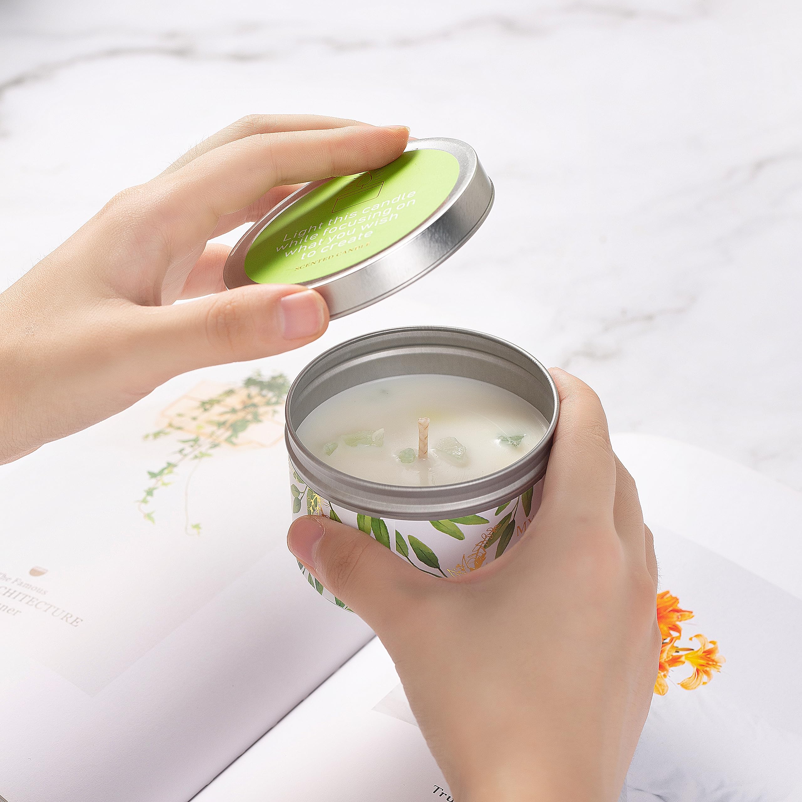 Sage Candles for House Energy Cleansing,4 Pack House Warming Gifts New Home Pure White Sage Candle Set for Chakra Healing-18oz 120 Hour Long Lasting Natural Soy Wax Aromatherapy Candle