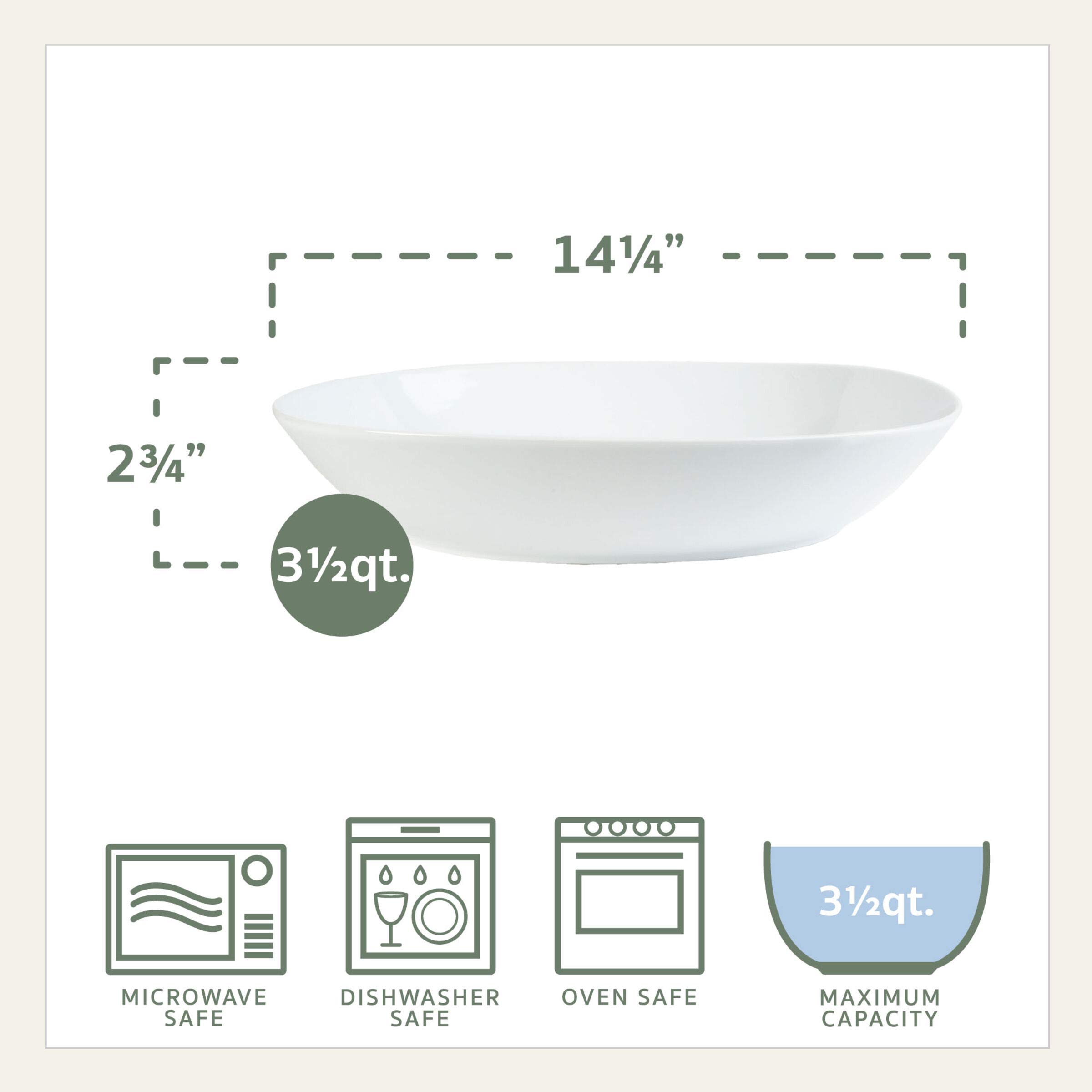 Everyday White by Fitz and Floyd Serve Bowl and Rectangular Handled Platter Set, Set Of 2