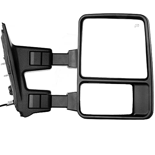 LUJUNTEC Tow Mirror Replacement fit for 2008-2016 for ford for F250 for F350 for F450 for F550 Super Duty Truck Pickup Towing Mirror Passenger Right Side Manual Adjusted No Heated Turn Signal Light