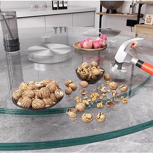 DOUKI 30 Inch Lazy Susan Turntable, Glass Rotating Tray, Dining Table Centerpiece Rotating Serving Plate, Round Tabletop Rotating Serving Tray Clear (Color : Clear, Size : 85cm(33 inch))