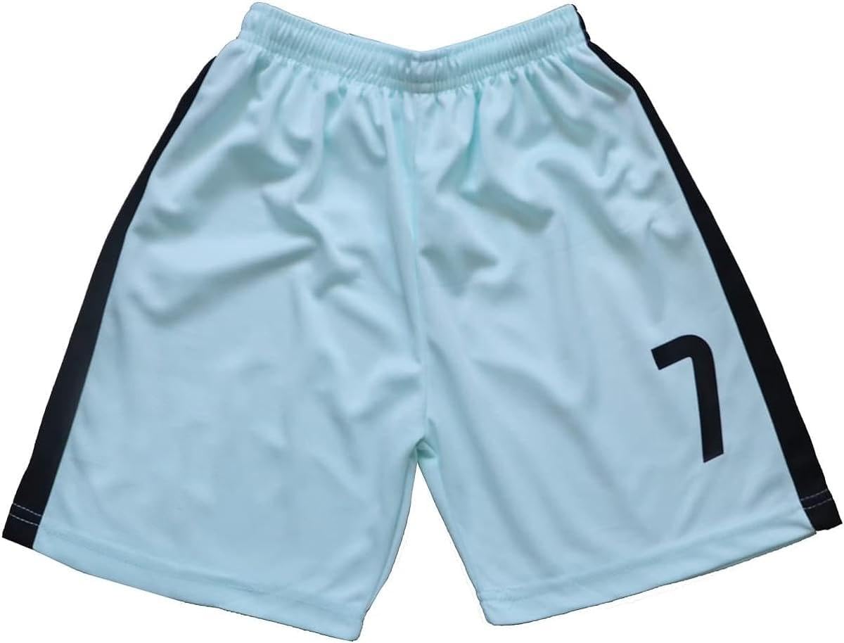 FPF #7 Ronaldo Kids Football Soccer Jersey/Shorts/Socks Kit Youth Sizes (Ronaldo Green, 24 (6-7 Years))
