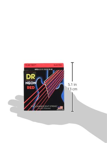 DR Strings Hi-Def Neon Red Electric Lite Strings (NRE9)
