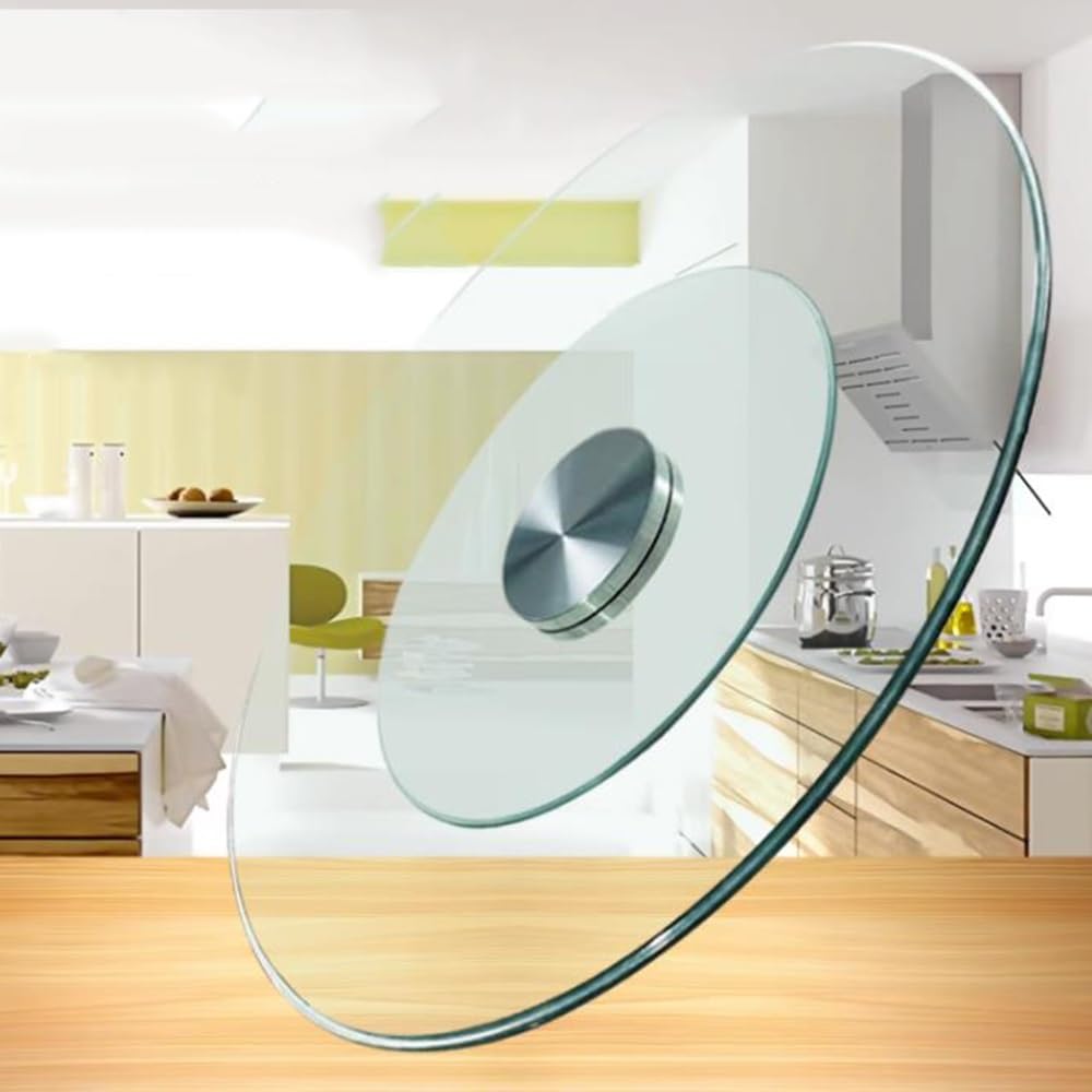 DOUKI 30 Inch Round Lazy Susan Turntable For Dining Table, Tempered Glass Rotating Tray, Transparent Rotating Serving Plate Sharing Food Easier (Color : Clear, Size : 33 inch(85cm))