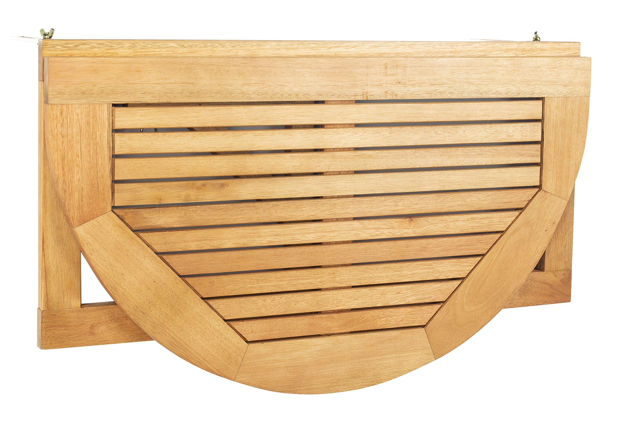 Safavieh PAT7045A Outdoor Collection Owens Natural teak wood Balcony Hanging Half Table
