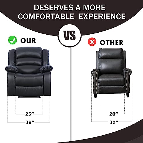 Phoenix Home PU Leather Manual Chair Recliner, Black