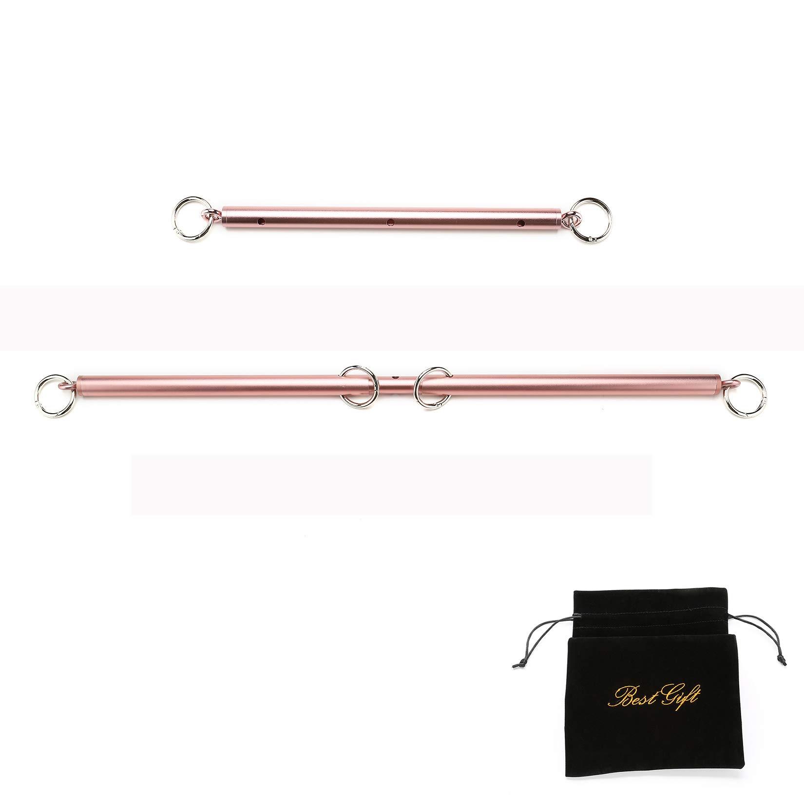 EXREIZST Expandable and Adjustable 2 Silver Spreader Bar Home Gyms Aid Training Tool Set (Silver)